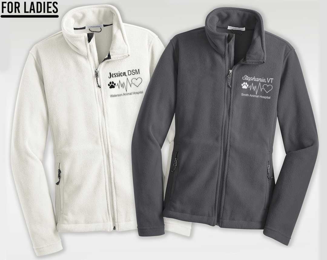 Personalized Veterinary Fleece Jacket for Women | Custom Embroidered ...