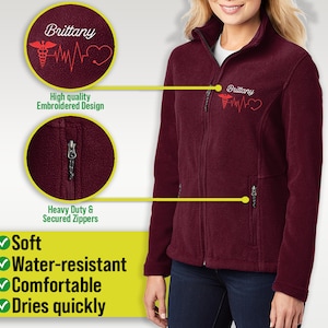 Custom Embroidered Medical Assistant Jacket, Personalized Nurse Fleece ...