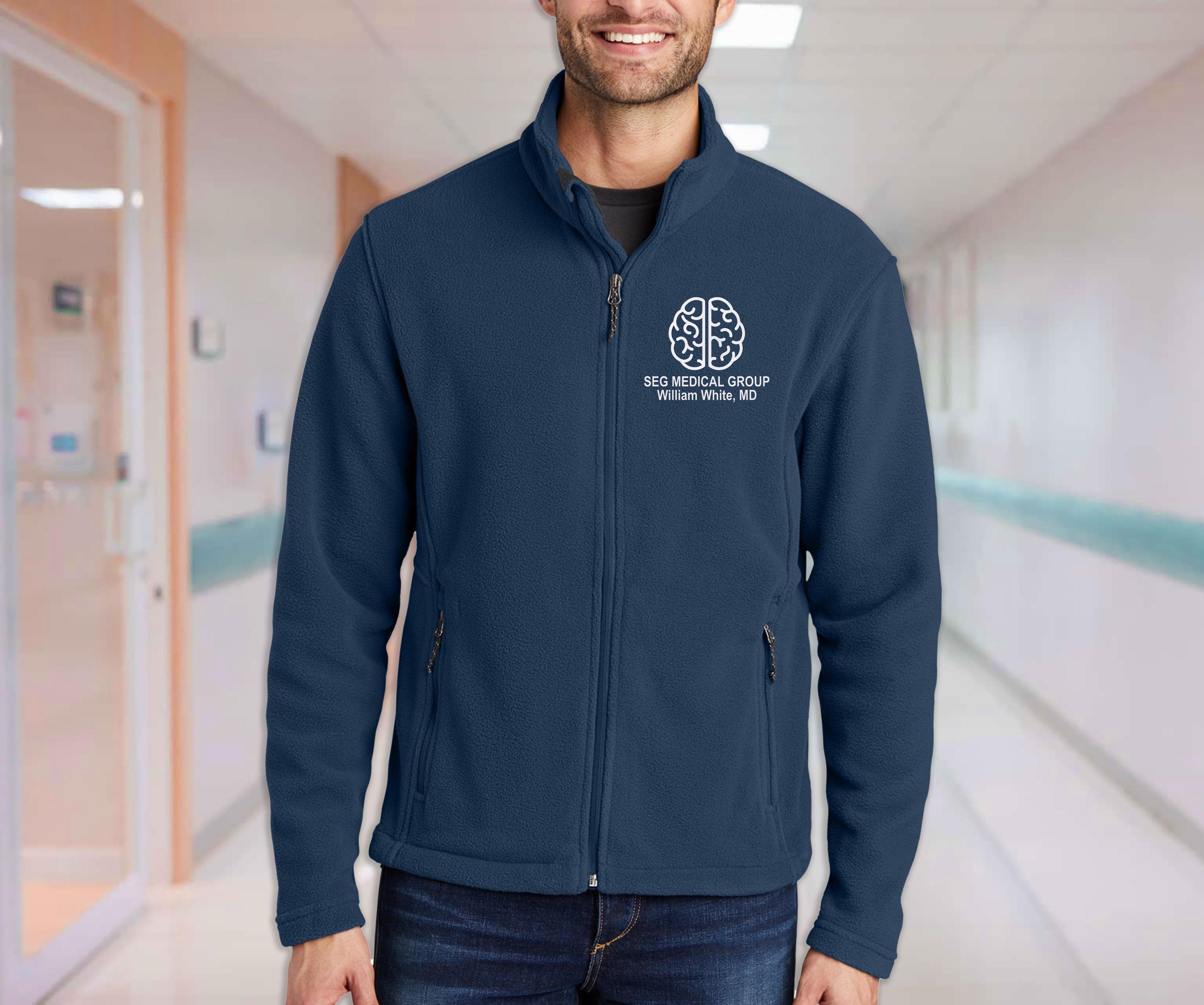 Personalized Medical Fleece Jacket for Men | Custom Embroidered With ...