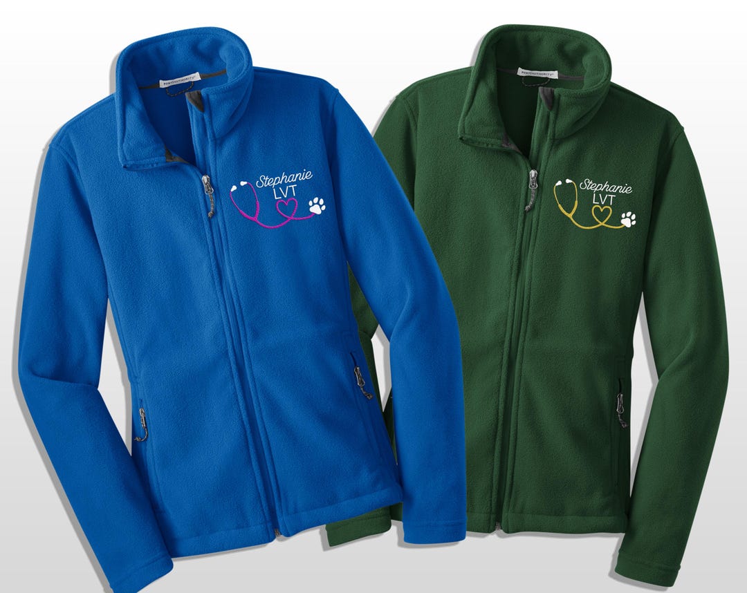 Personalized Embroidered Vet Jacket With Paw, Veterinarian Ladies ...