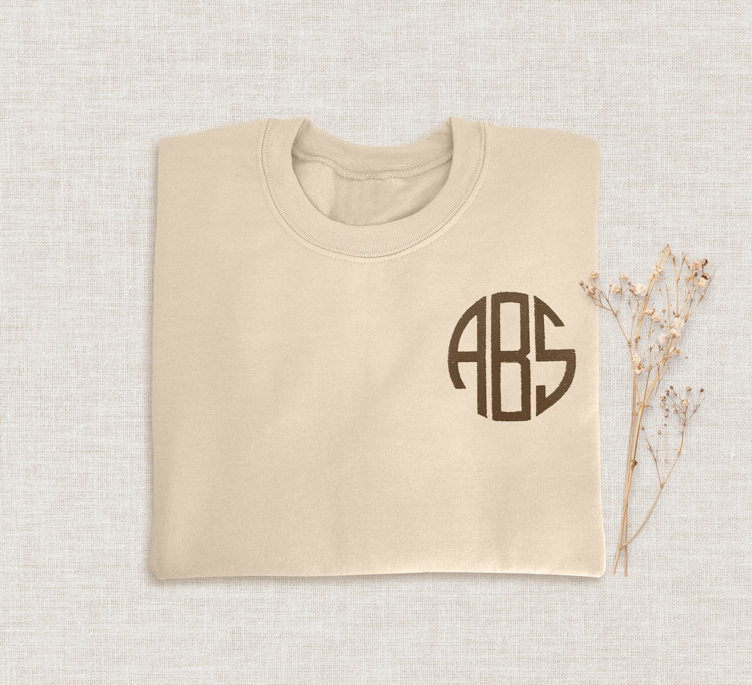 Monogrammed Sweatshirt, Custom Embroidered Crewneck, Monogram Sweater ...