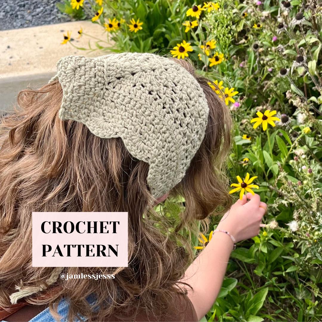 Briar Bandana Crochet Pattern PDF | Cottage Core Inspired Bandana ...