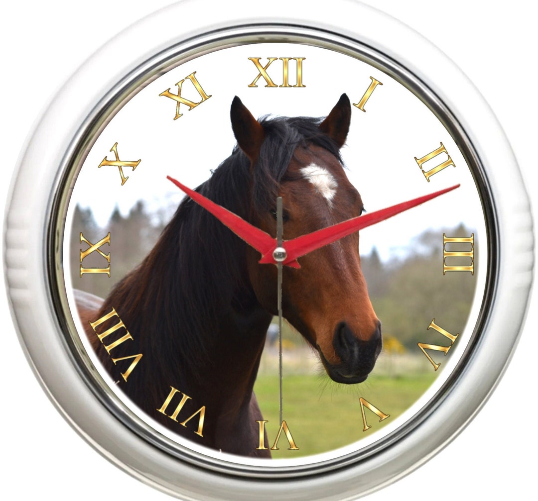 Horse, Metal Surround Retro Wall Clock - Etsy