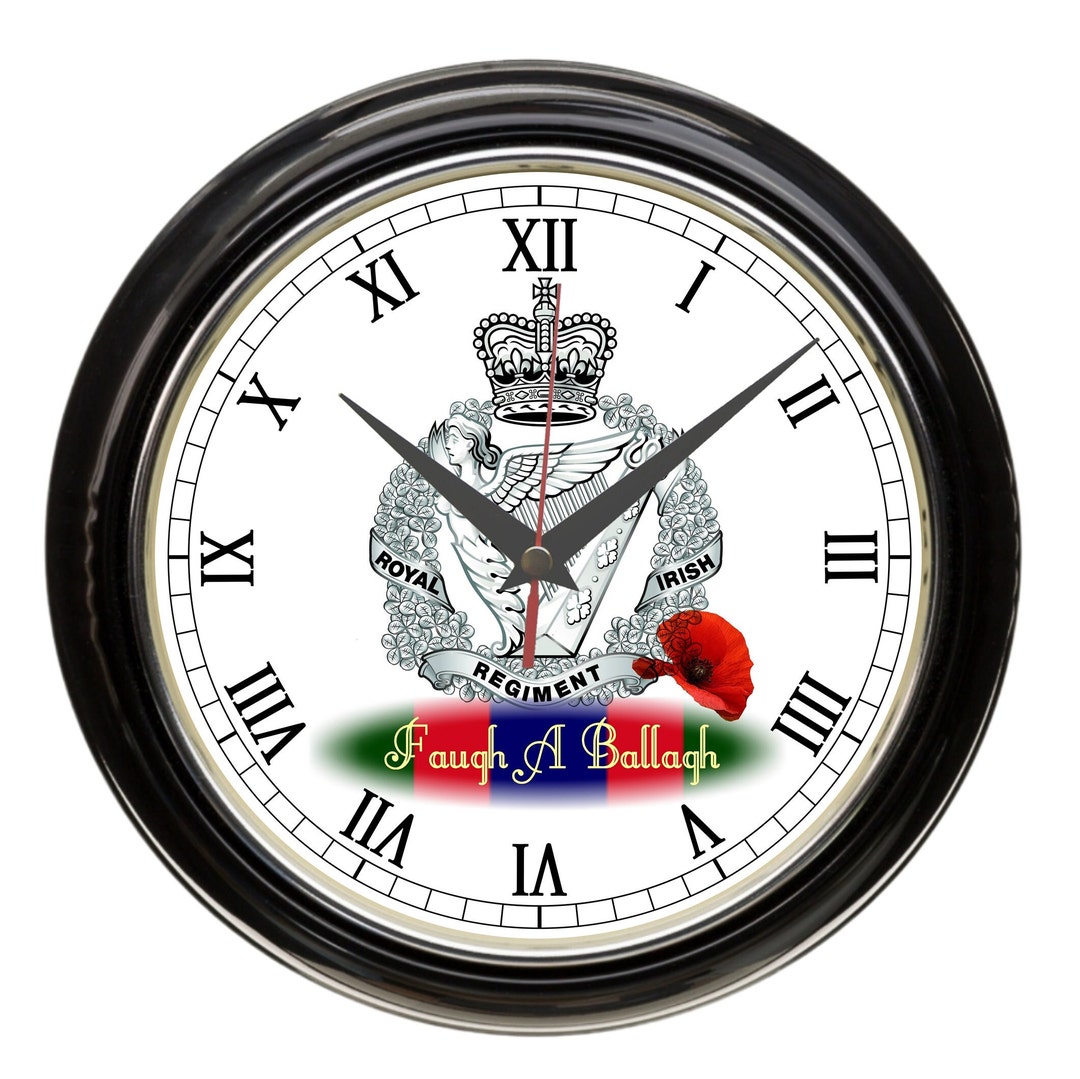 British Army RIR Royal Irish Regiment Metal Surround Retro Wall Clock ...