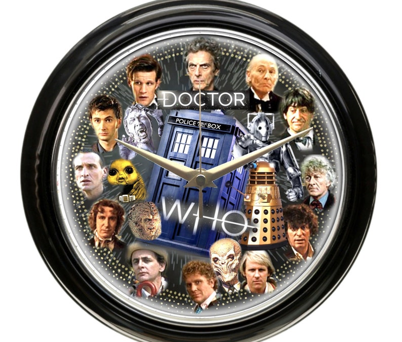 Doctor Who, the First 12 Doctors, Metal Surround Case Retro Wall Clock ...