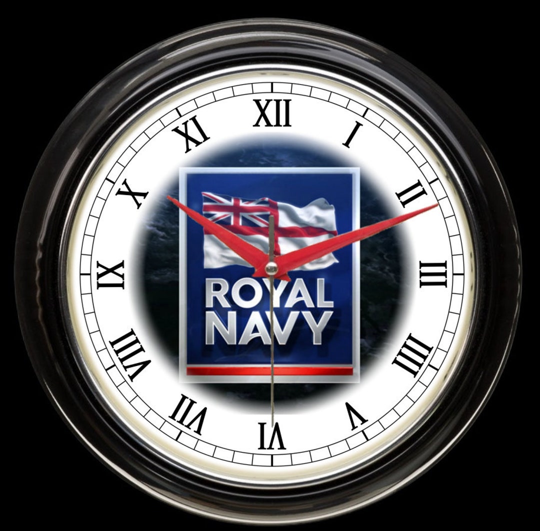 British Armed Forces the Royal Navy Logo in a Metal Surround Retro Wall ...