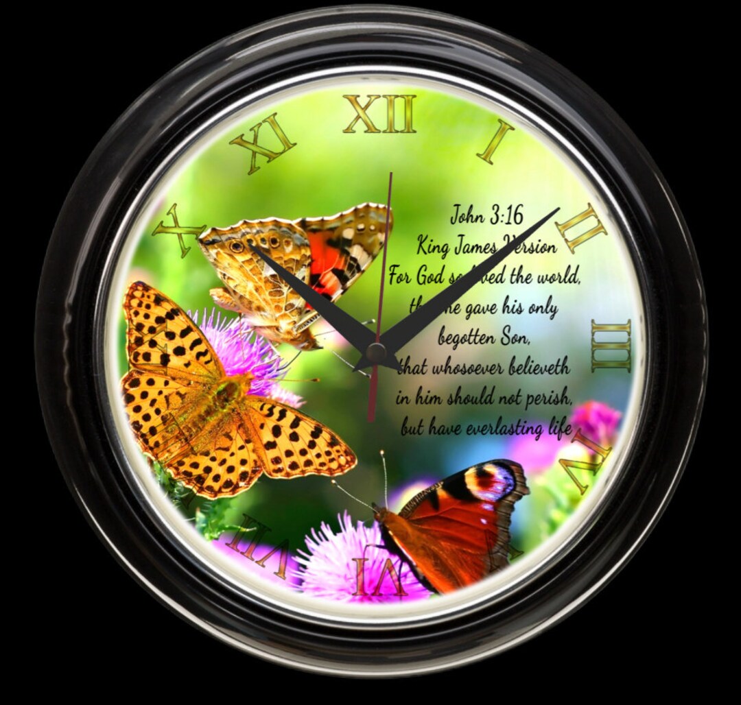 God, Lord, Christian, Bible Verses Metal Surround Retro Wall Clock - Etsy