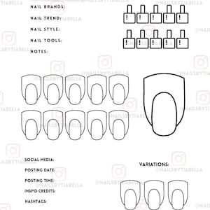 Round Nail Art Sketchbook Printable Digital Template Nail Content ...