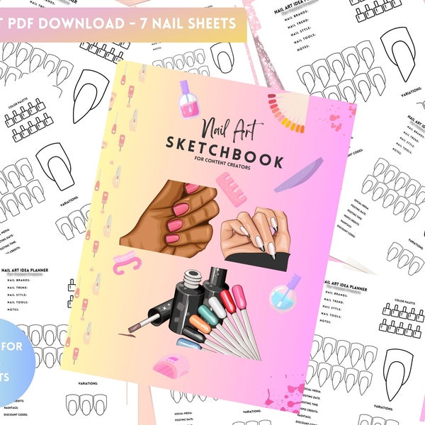 Nail Art Template Book - Etsy