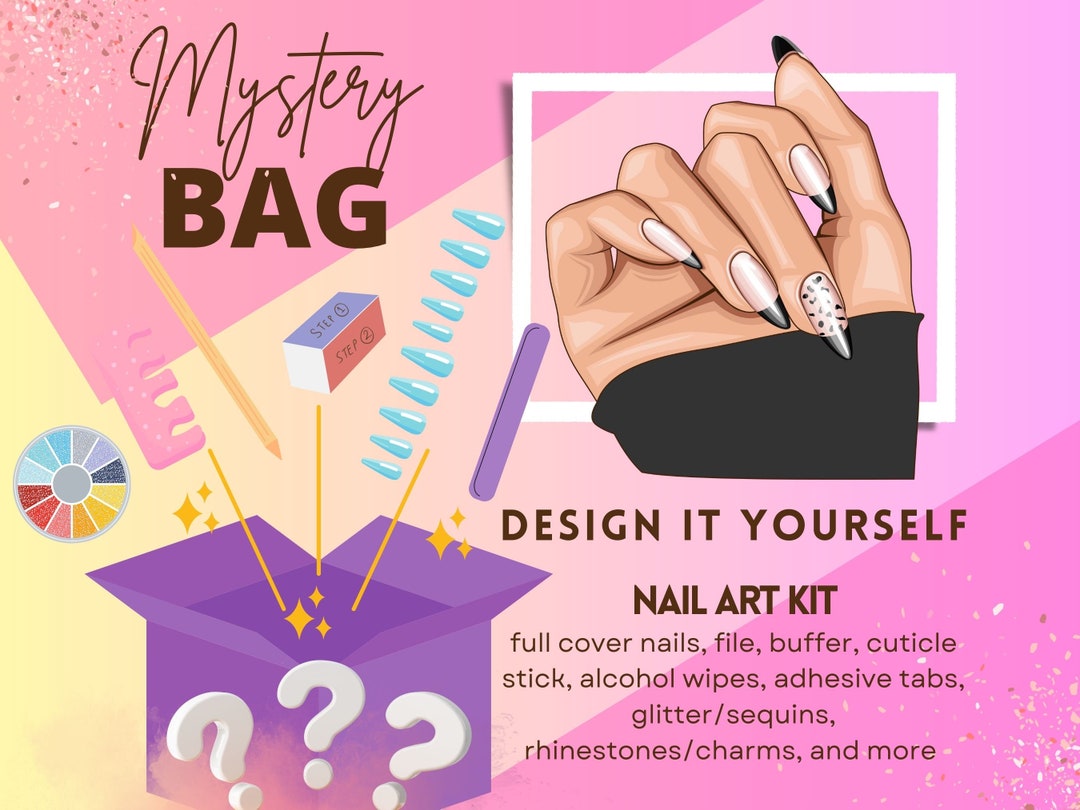 DIY MYSTERY NAIL Bag Nail Art Design Kit, Design It Yourself Nails ...