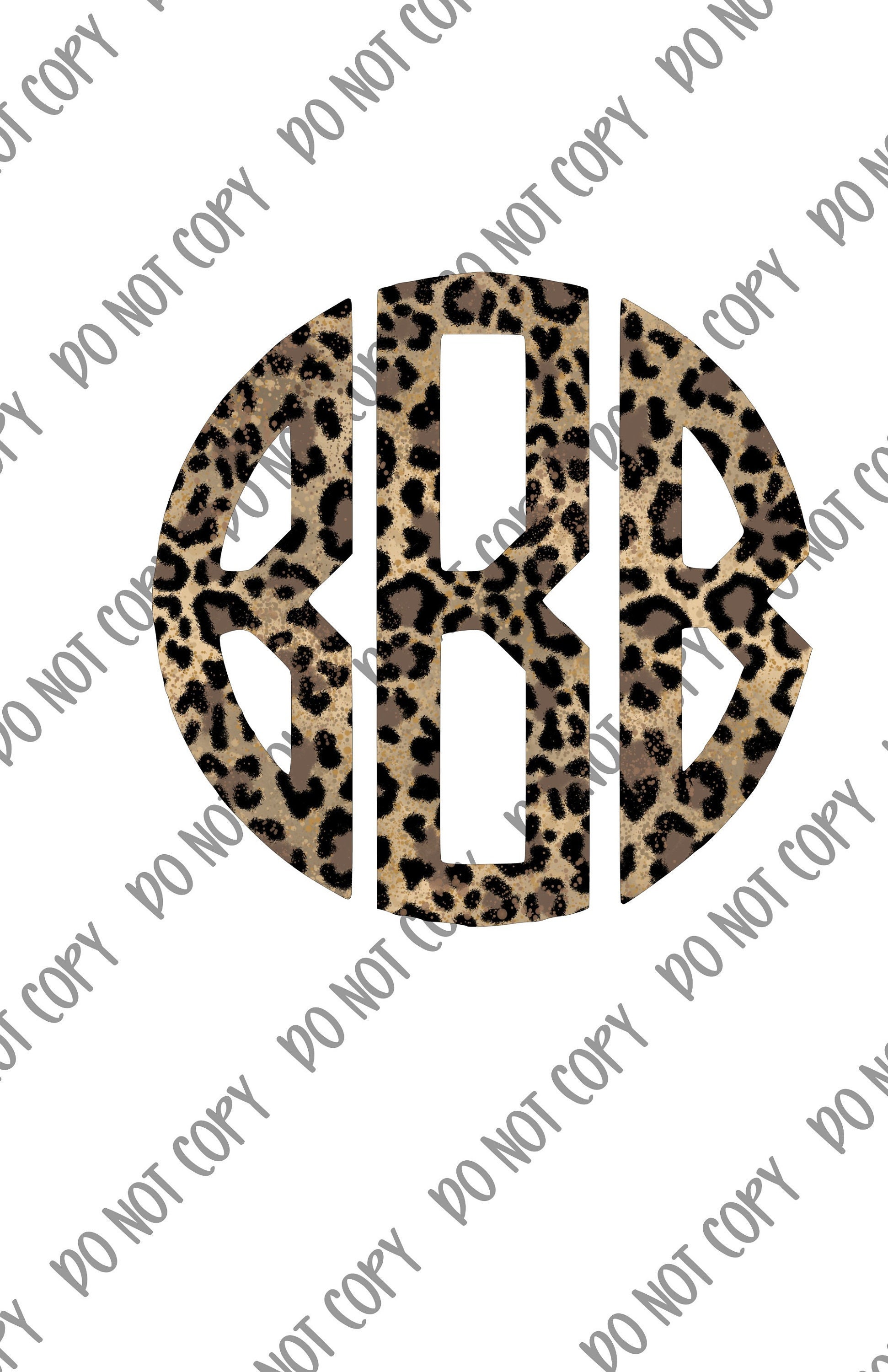 Single Monogram Cheetah Print Circle Monogram PNG - Etsy