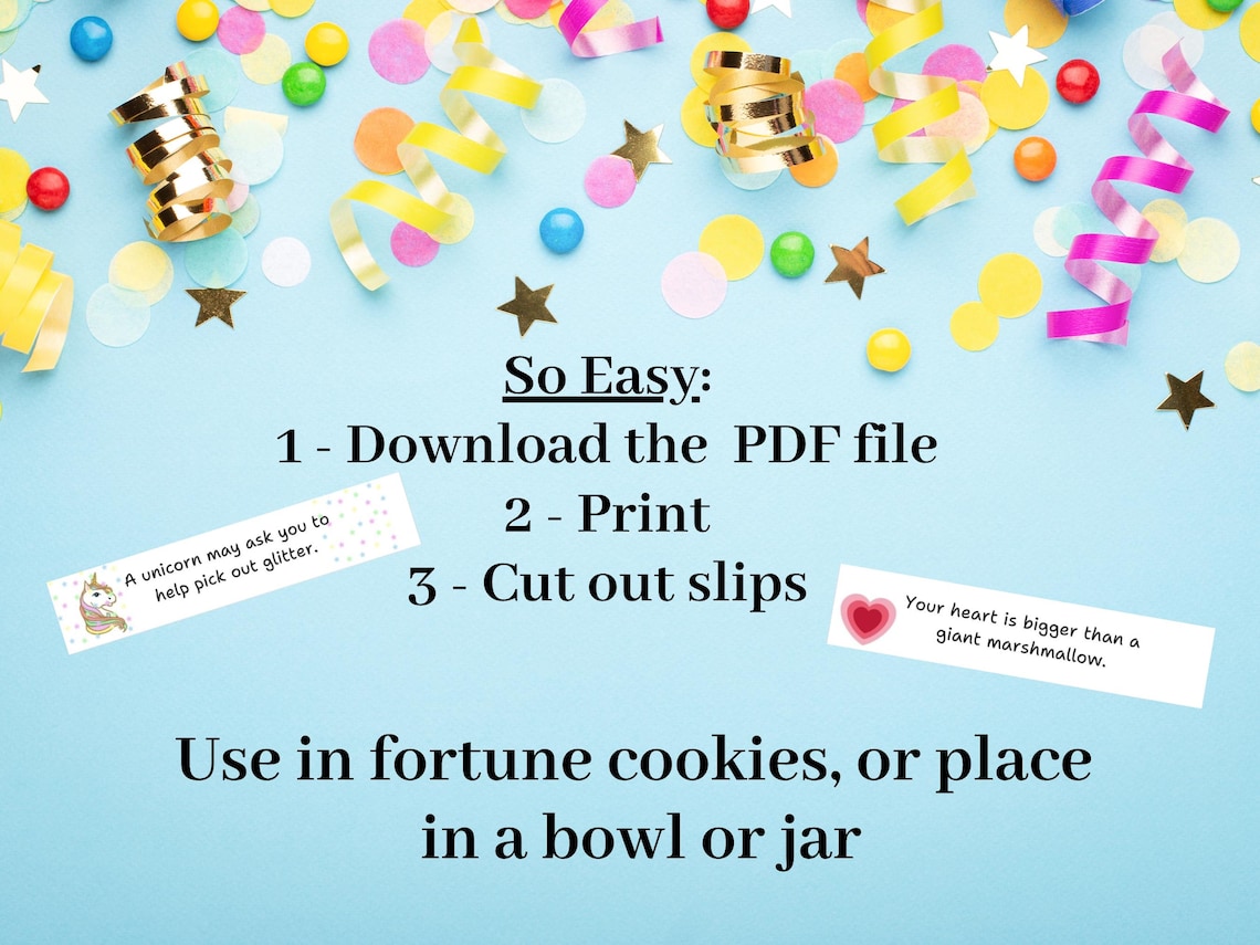 Printable Fortune Cookie Messages for Kids, Funny Fortune Cookie ...