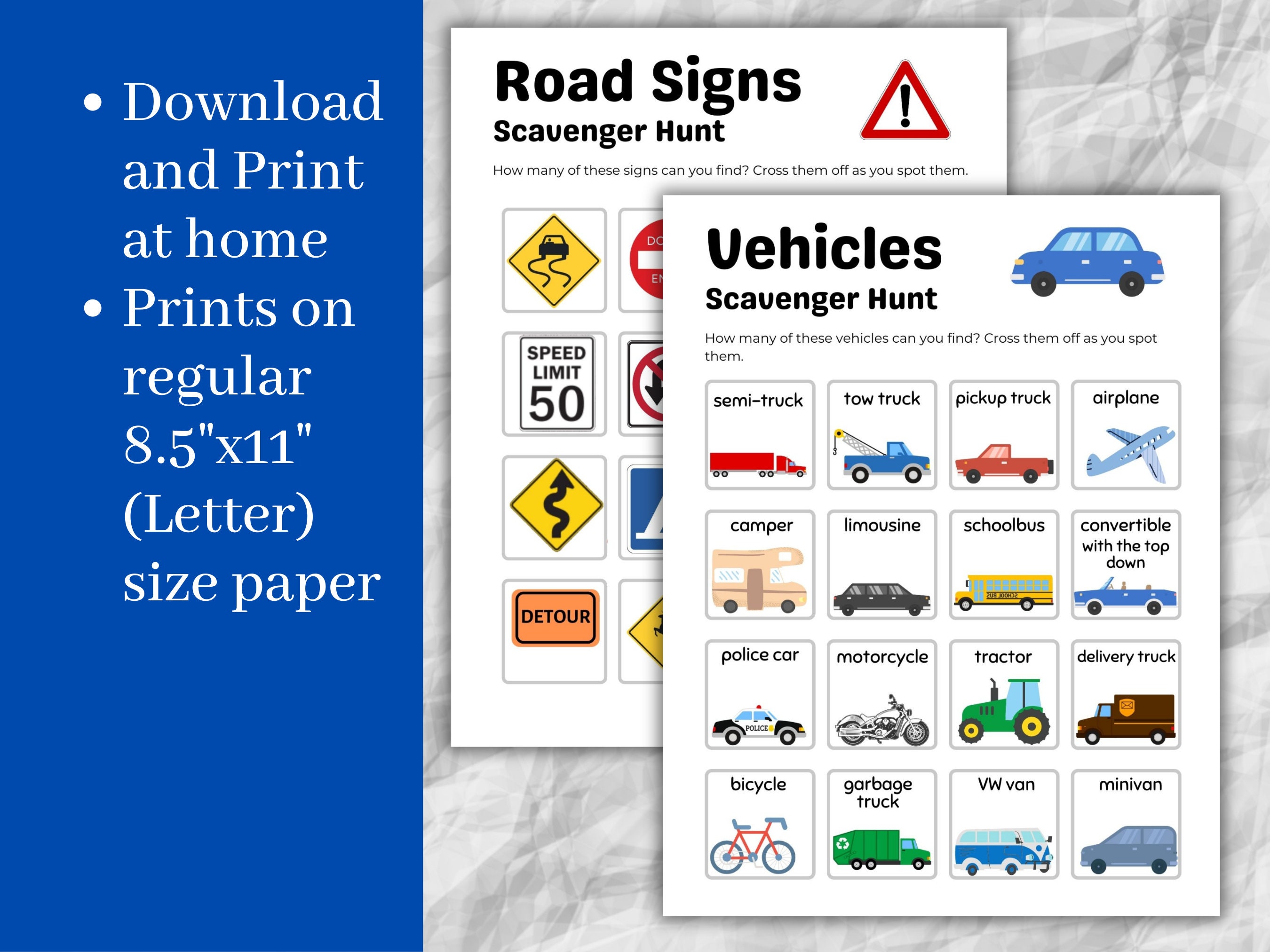 Road Trip Scavenger Hunt Travel Games for Kids of All Ages, Games to ...