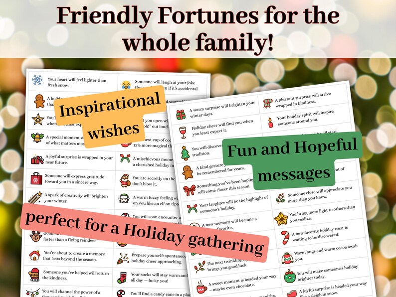 Christmas Fortune Cookie Messages, Printable Fortunes for the Holidays ...