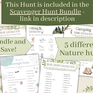 Nature Scavenger Hunt, Printable Hiking Scavenger Hunt, Outdoor Hiking ...