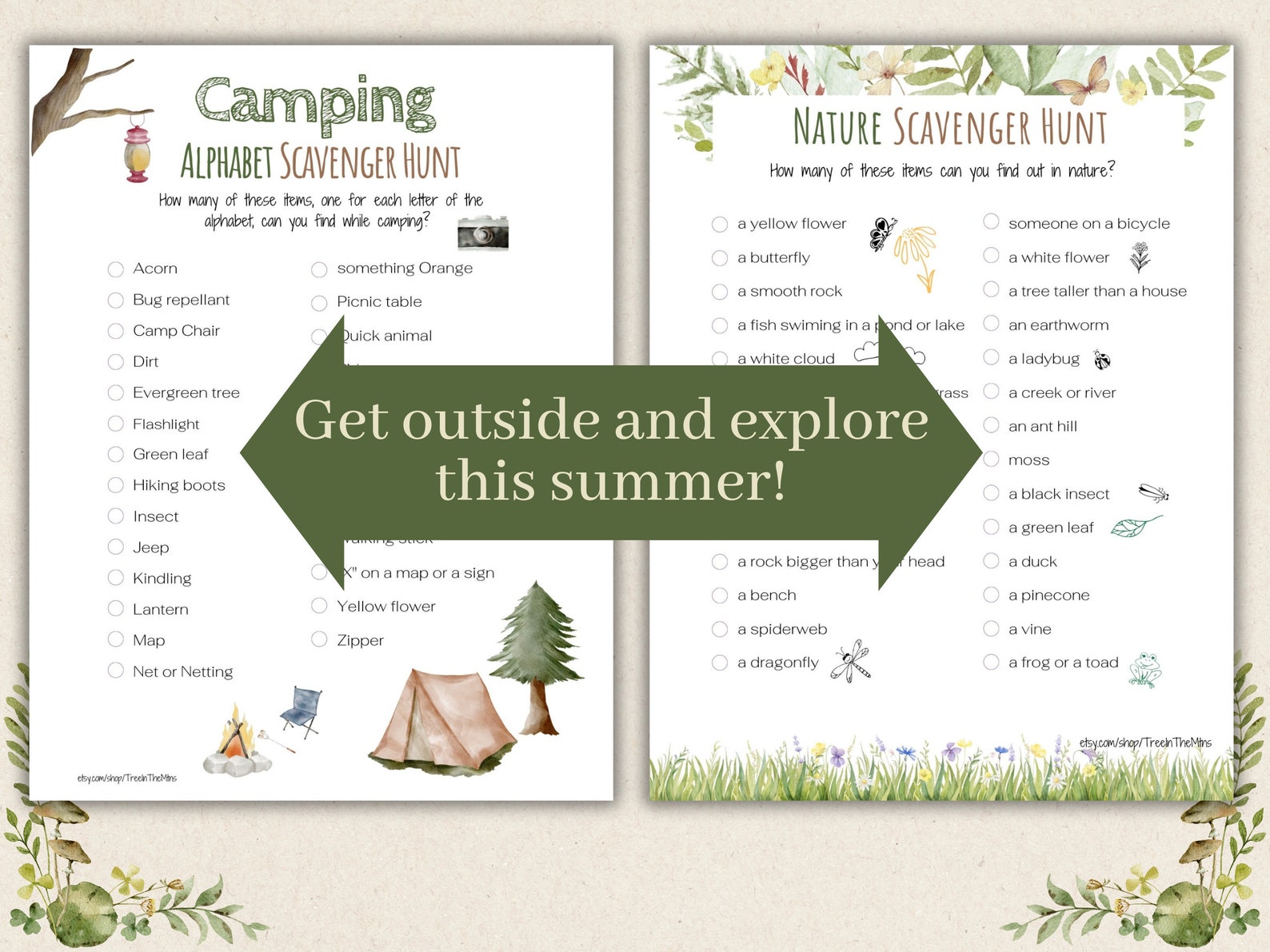 Nature Scavenger Hunt Bundle, Set of 5 Scavenger Hunts for Kids of All ...