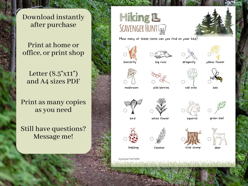 Nature Scavenger Hunt Bundle, Set of 5 Scavenger Hunts for Kids of All ...