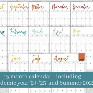School Year Calendar for Academic Year 2024-2025, Printable Fridge ...