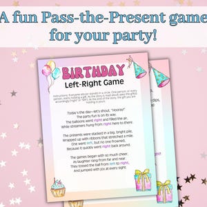 Left Right Birthday Game, Printable Pass the Present Game for Your ...