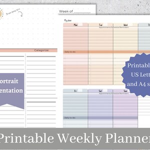 Printable Weekly Planner With Brain Dump and Daily to Do List ...