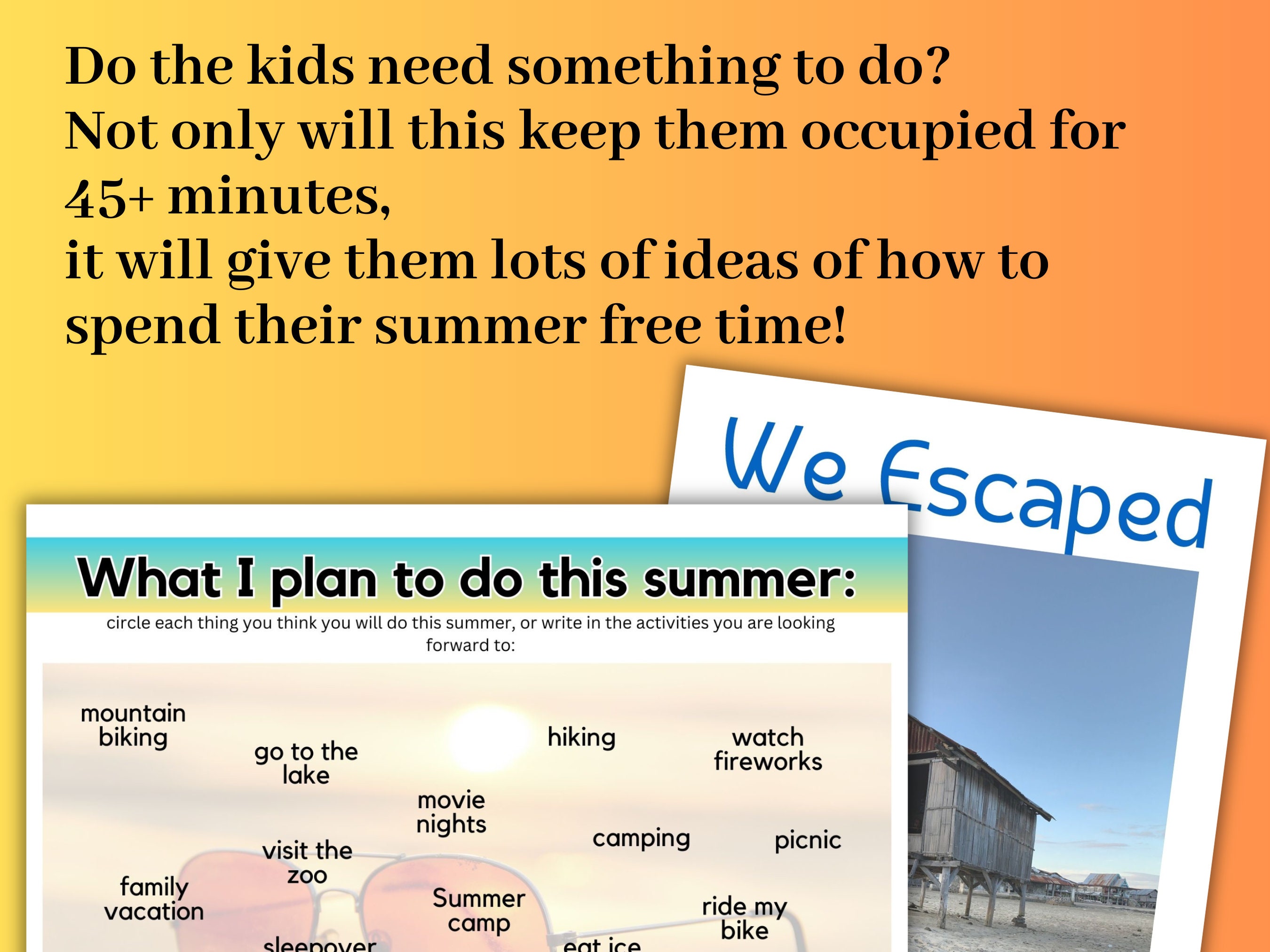 Summer Escape Room, Printable Escape Room Game for Kids, Summer Trivia ...