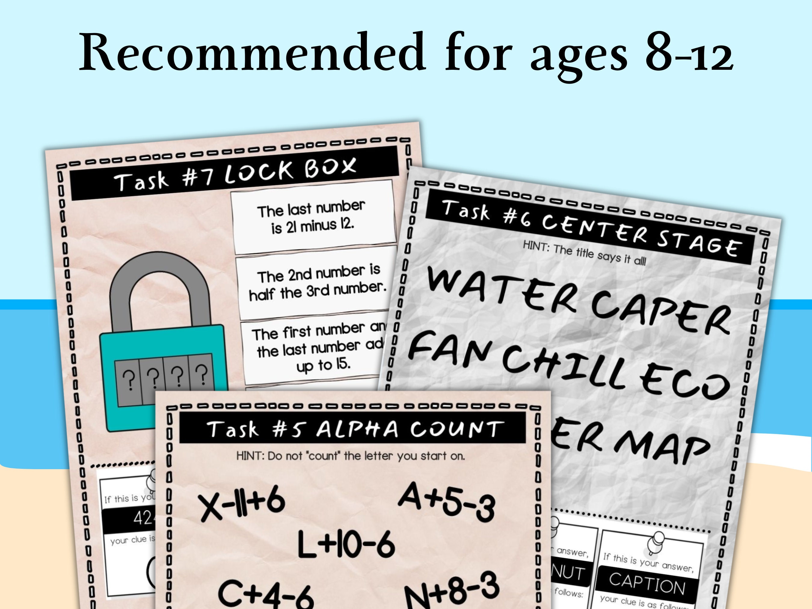 Escape Room Printable Game for Kids, Pirate Birthday Party Escape Game ...