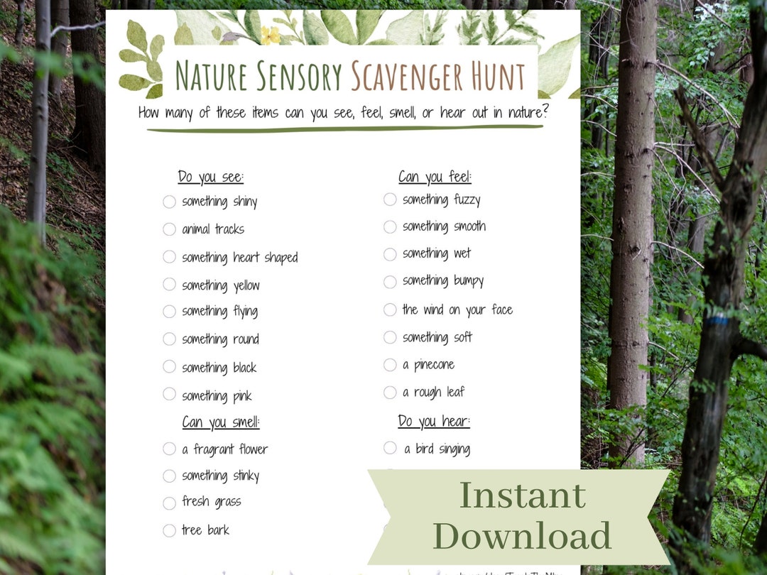 Nature Scavenger Hunt for Kids, Sensory Scavenger Hunt, Outdoor ...