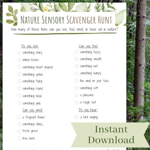 Nature Scavenger Hunt for Kids, Sensory Scavenger Hunt, Outdoor ...