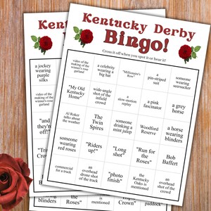 Derby Party Bingo for Your 2025 Kentucky Derby Watch Party, Kentucky ...