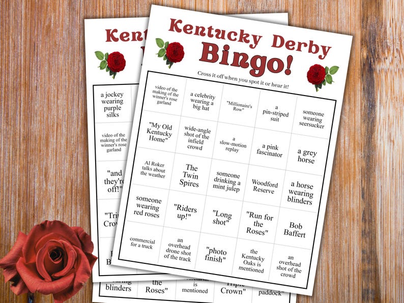 Derby Party Bingo for Your 2025 Kentucky Derby Watch Party, Kentucky ...