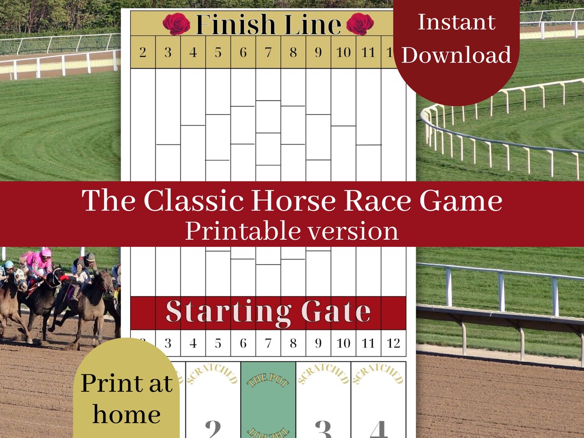 Horse Race Game Printable, Horse Racing Party Game, Horse Race Betting ...