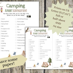 Camping Scavenger Hunt, Nature Scavenger Hunt for Kids, Printable ...