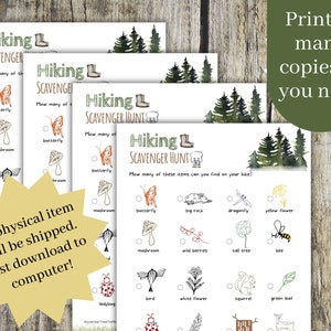 Nature Scavenger Hunt, Printable Hiking Scavenger Hunt, Outdoor Hiking ...