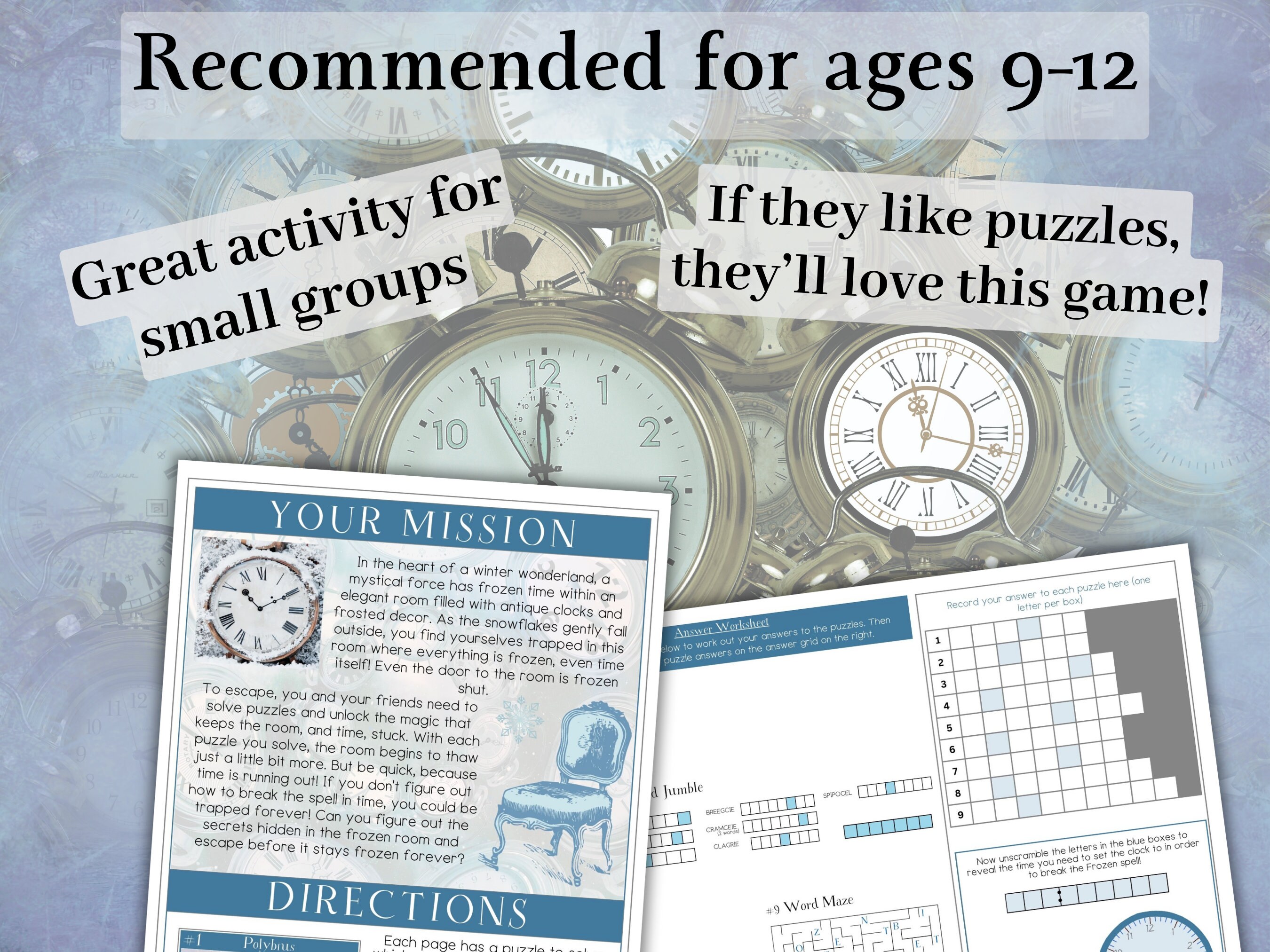 Winter Escape Room for Kids, Printable Escape Room Kit, at Home Escape ...