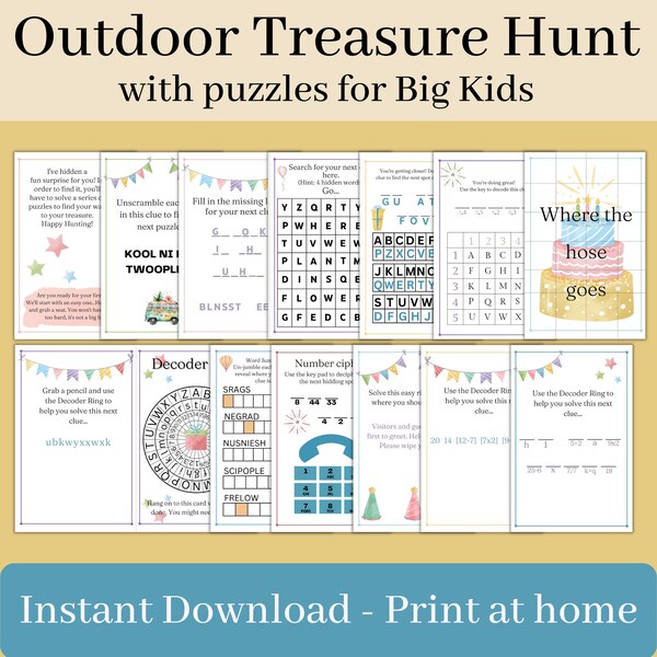 Outdoor Treasure Hunt Clues - Etsy