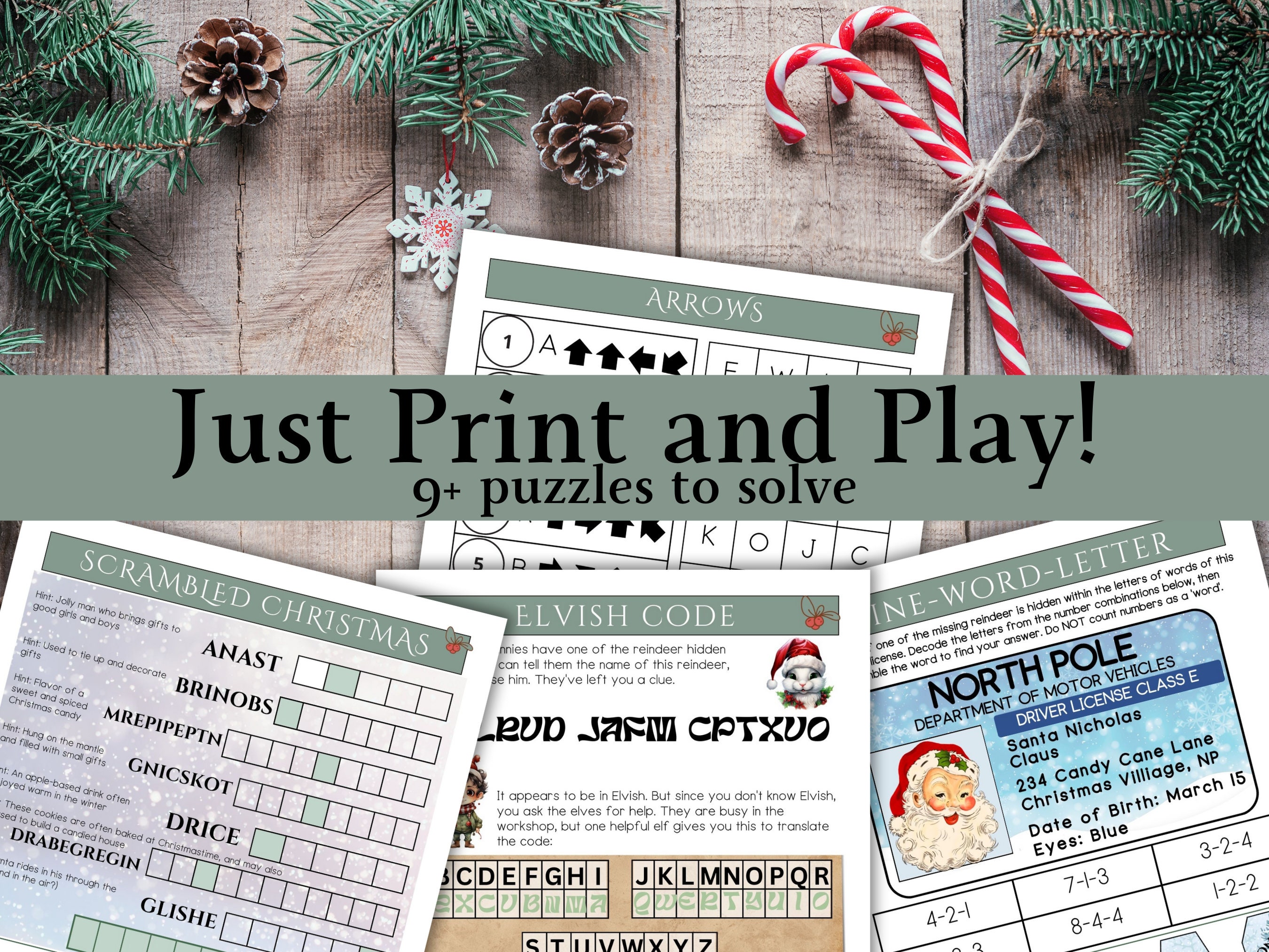 Christmas Escape Room for Kids, Printable Escape Game Kit, DIY Escape ...