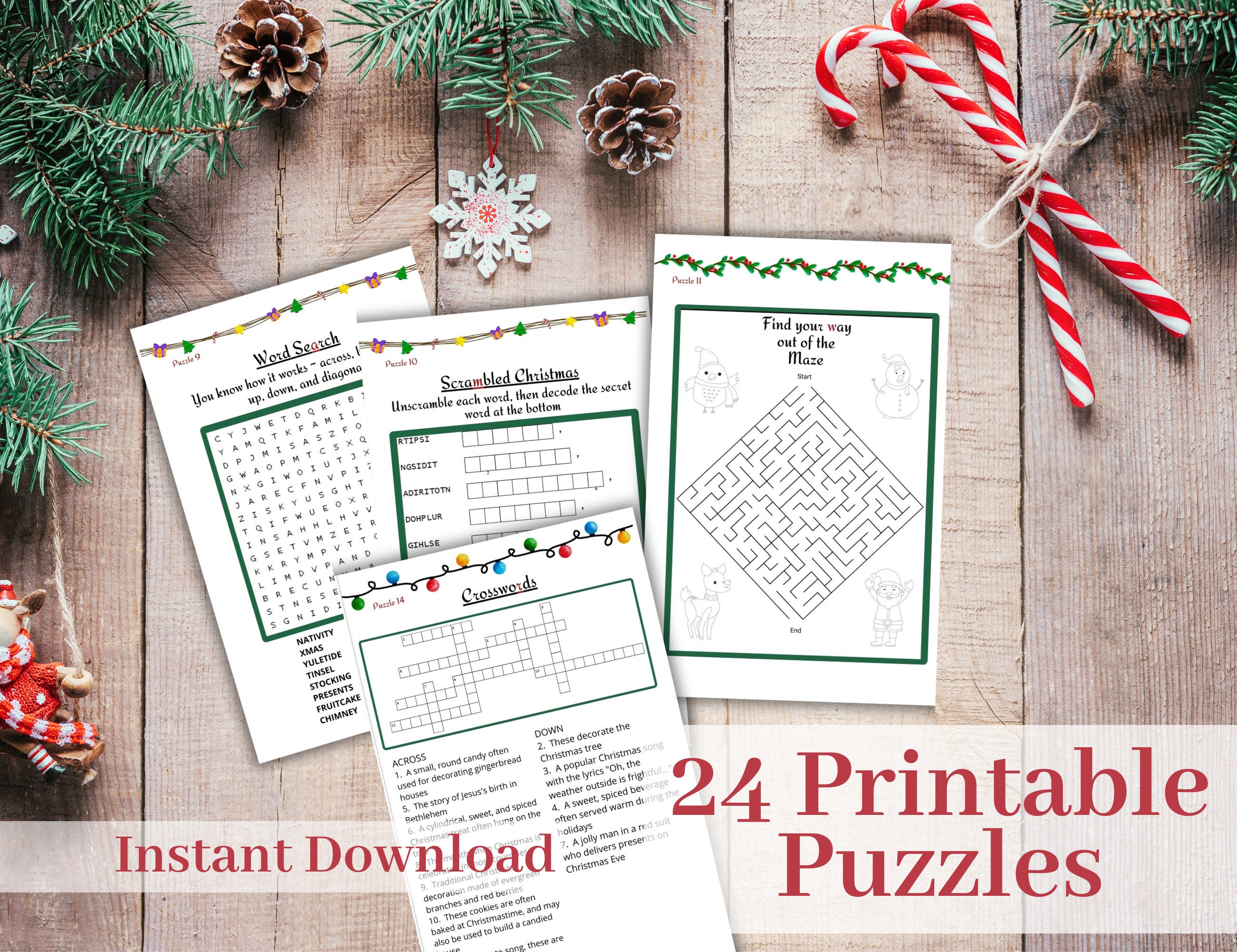 Printable Advent Calendar for Kids Teens Family With Christmas Word ...