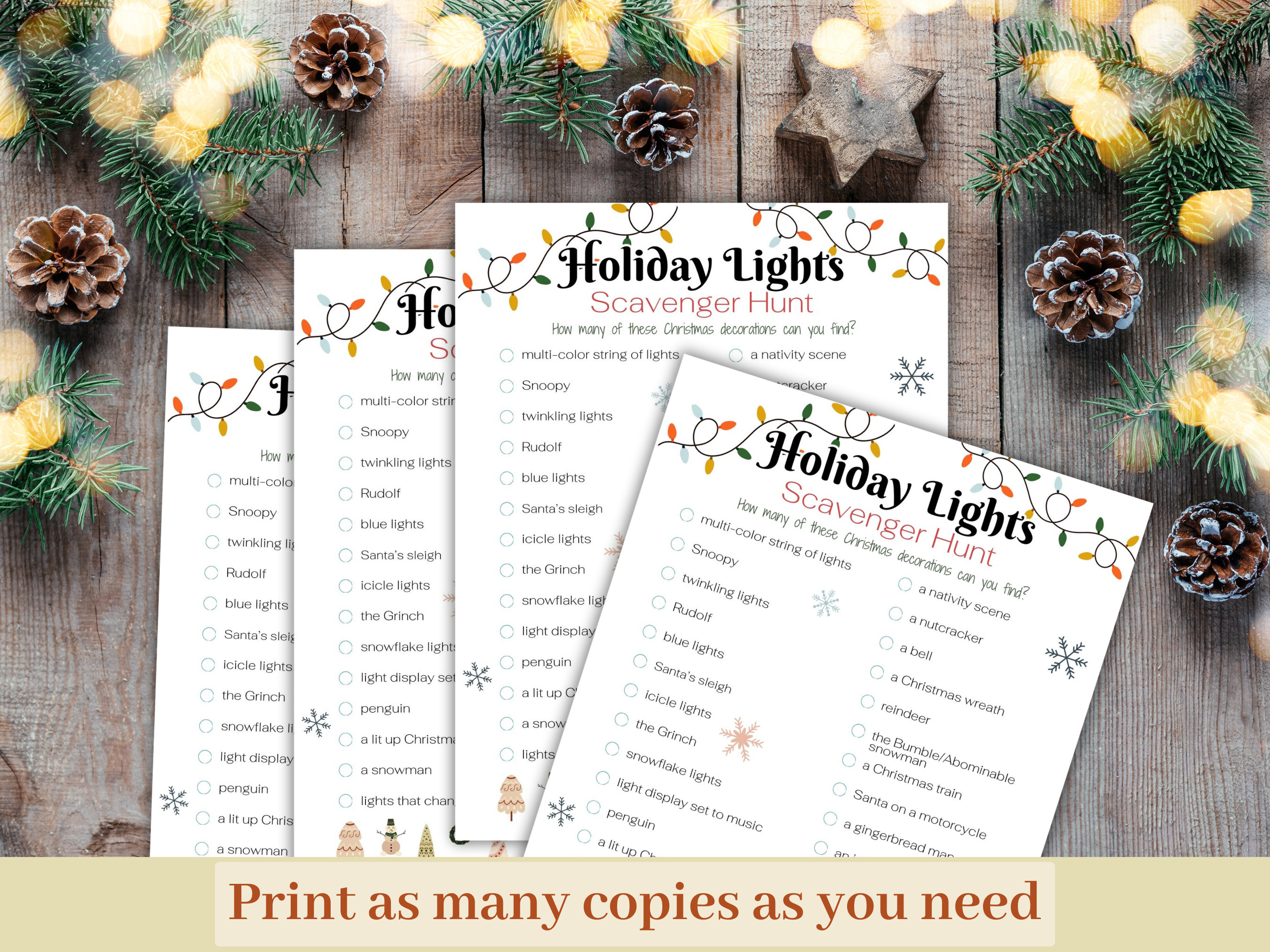 Christmas Light Scavenger Hunt Printable, Christmas Scavenger Hunt ...