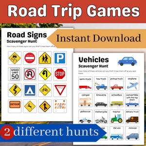 Road Trip Scavenger Hunt Travel Games for Kids of All Ages, Games to ...