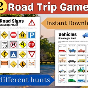 Road Trip Scavenger Hunt Travel Games for Kids of All Ages, Games to ...