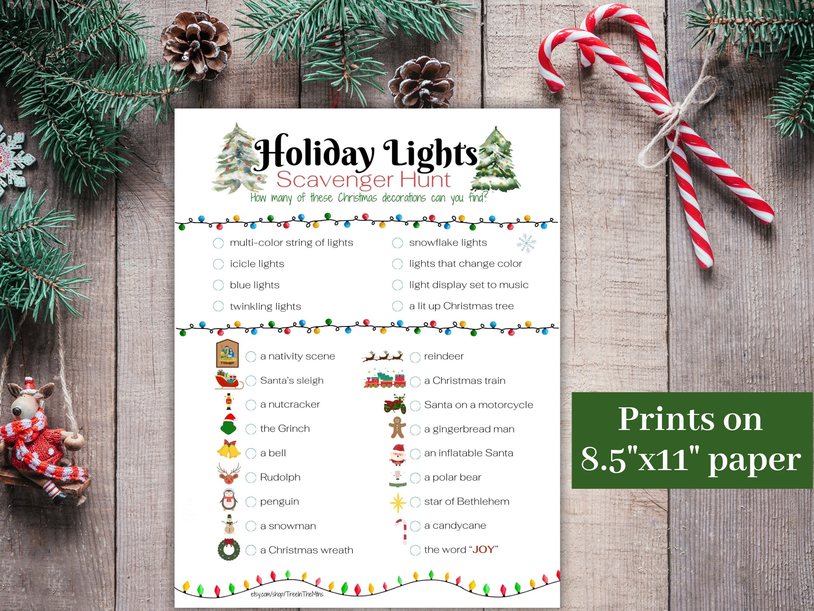 Christmas Scavenger Hunt Printable, Christmas Light Scavenger Hunt for ...