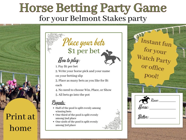Belmont Horse Betting Game Printable Belmont Stakes Party - Etsy