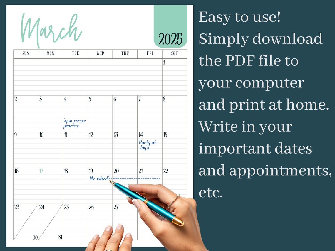 School Year Calendar for Academic Year 2024-2025, Printable Fridge ...