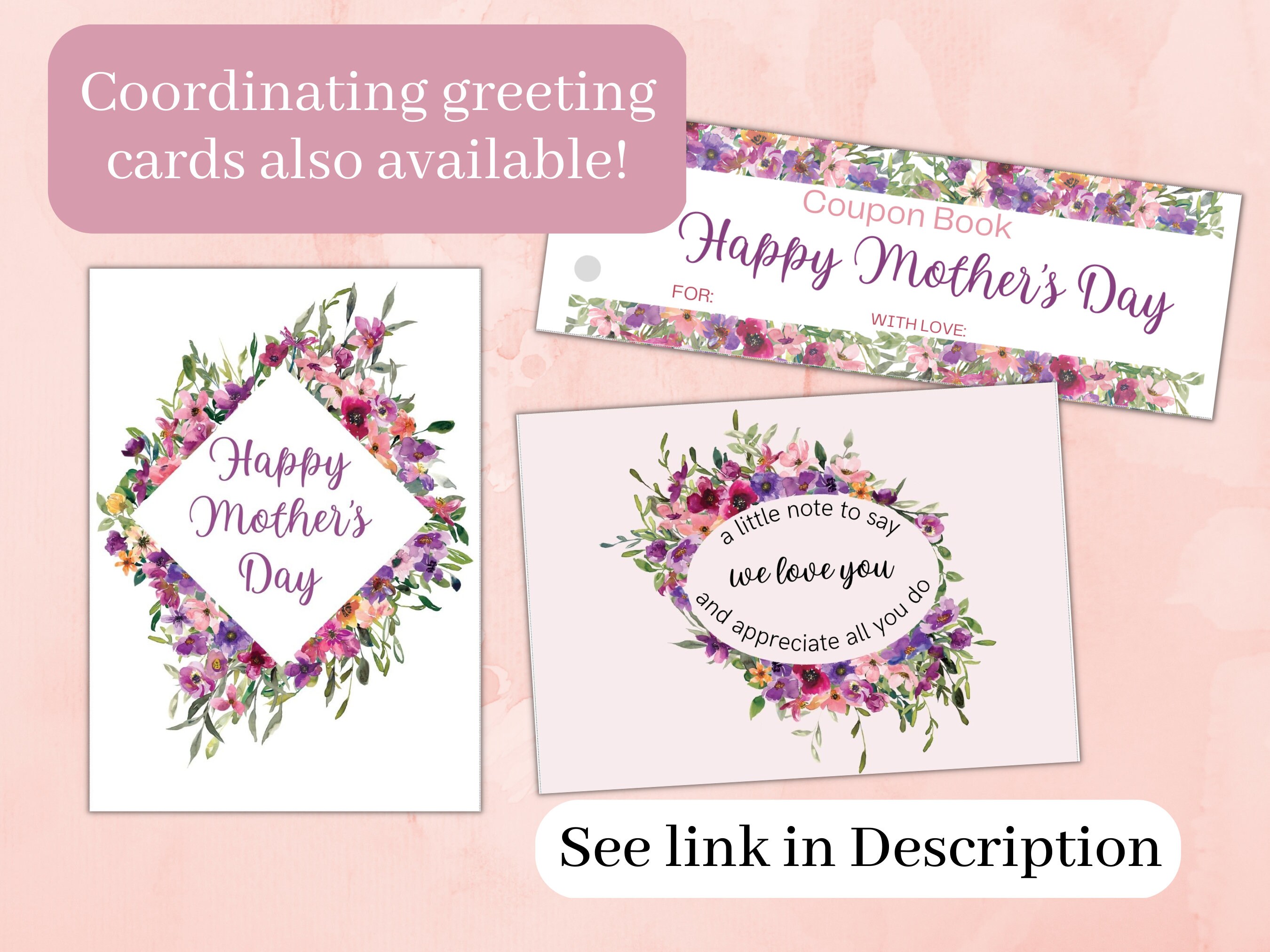 Mothers Day Coupons Printable, Mother's Day Gift Voucher, Last Minute ...
