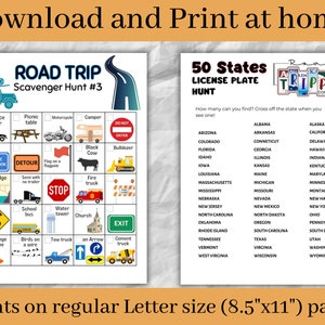 Road Trip Scavenger Hunt, Printable Road Trip Games, Road Trip Bingo ...