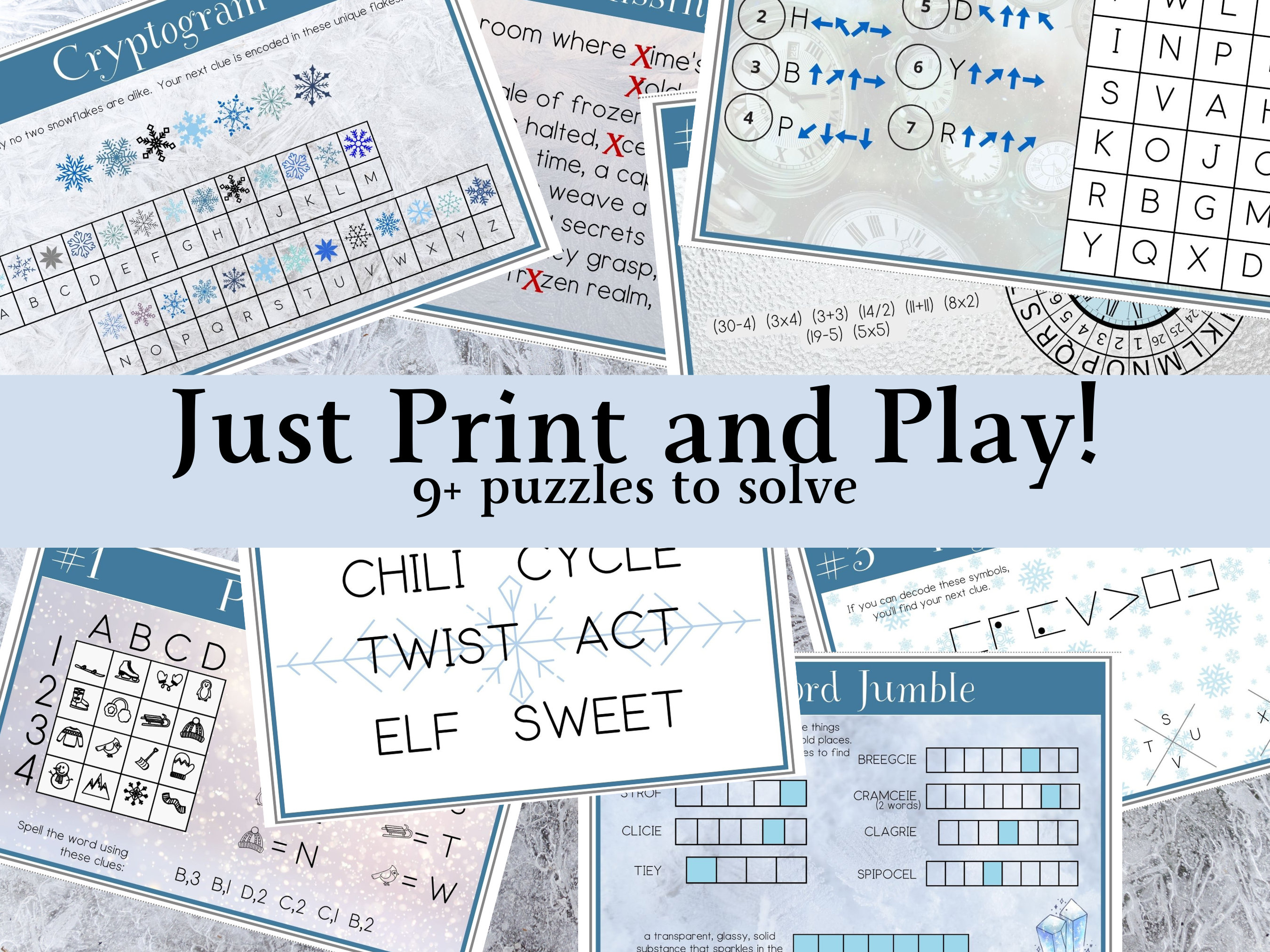 Winter Escape Room for Kids, Printable Escape Room Kit, at Home Escape ...