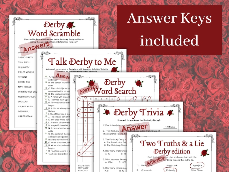Printable Kentucky Derby Party Games 2025, Derby Party Games Bundle, 12 ...