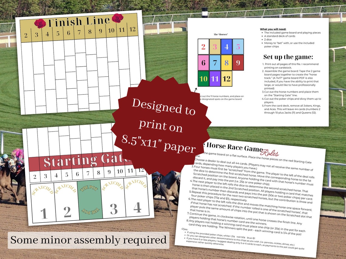 Horse Race Game Printable, Horse Racing Party Game, Horse Race Betting ...