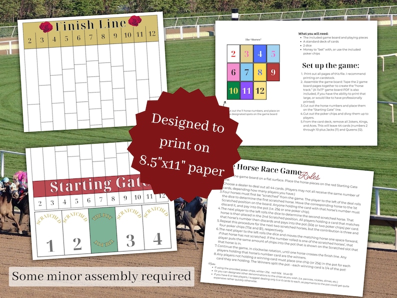 Horse Race Game Printable, Horse Racing Party Game, Horse Race Betting ...