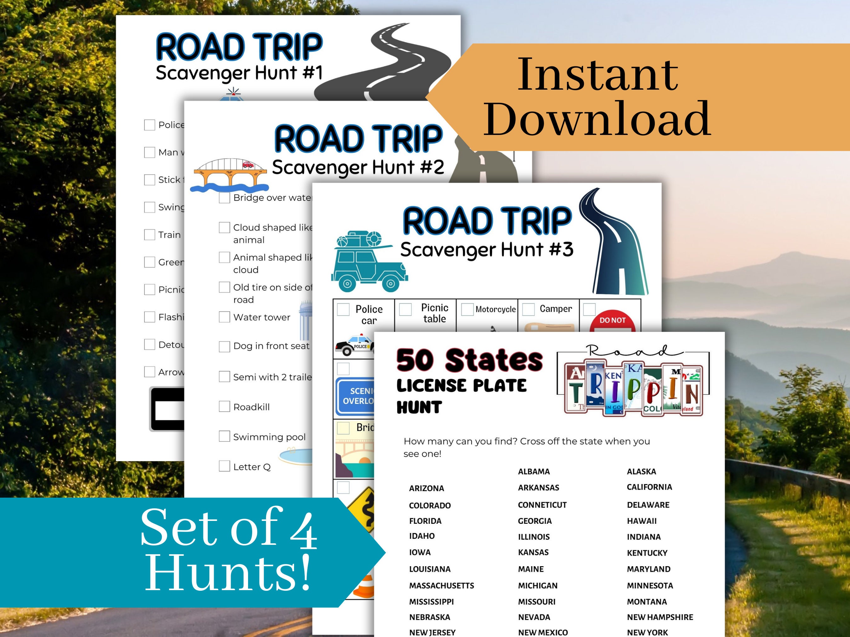 Road Trip Scavenger Hunt, Printable Road Trip Games, Road Trip Bingo ...